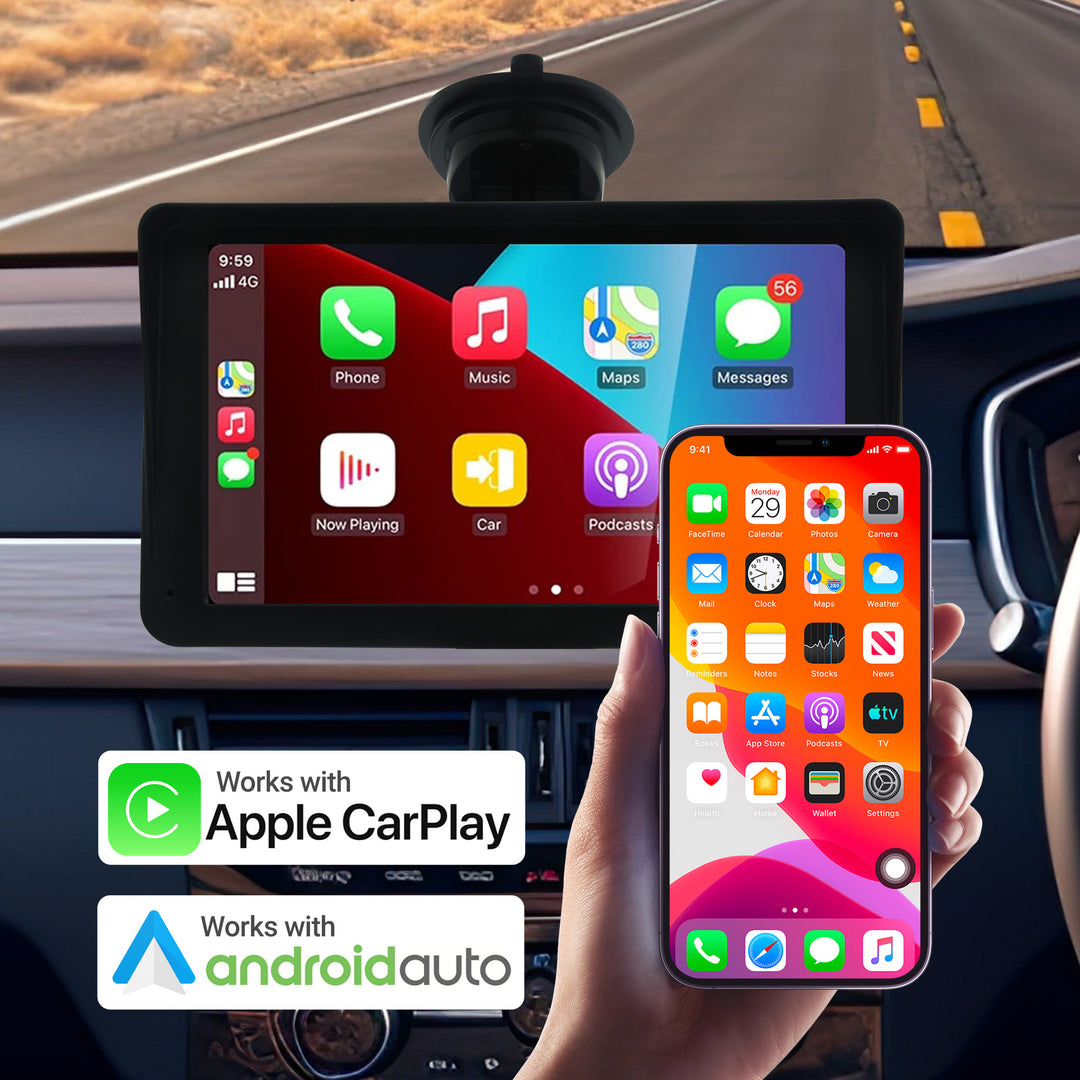 7" HD Touch Portable Kleva SmartPlay - Apple CarPlay Android Auto Wire ...
