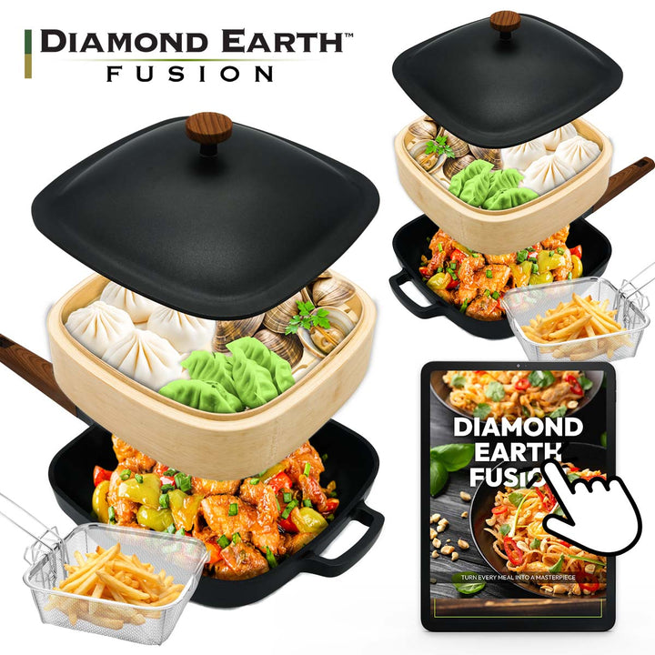 Diamond Earth® Fusion XL All-in-one Pan & Pot 4pc Set Buy 1 Get 1 FREE ...