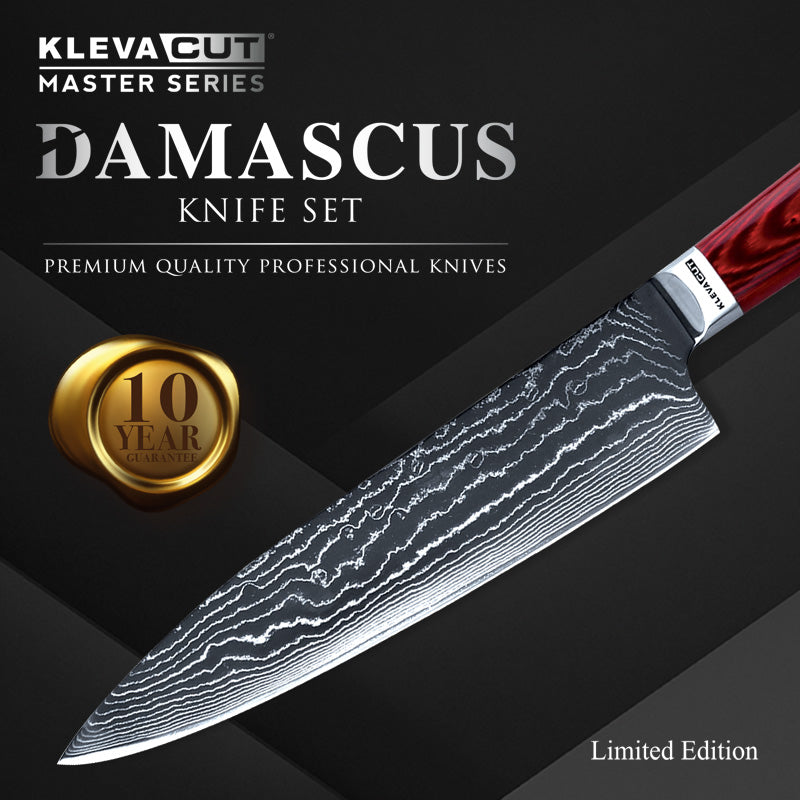 Professional 67 Layer Damascus Steel 4pc Chef Knife Set - Kleva Range ...