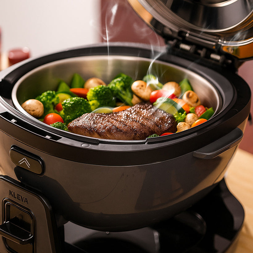 Kleva® Spin Crisp Rotating Digital Air Fryer 6L - 360° Auto Rotating C ...