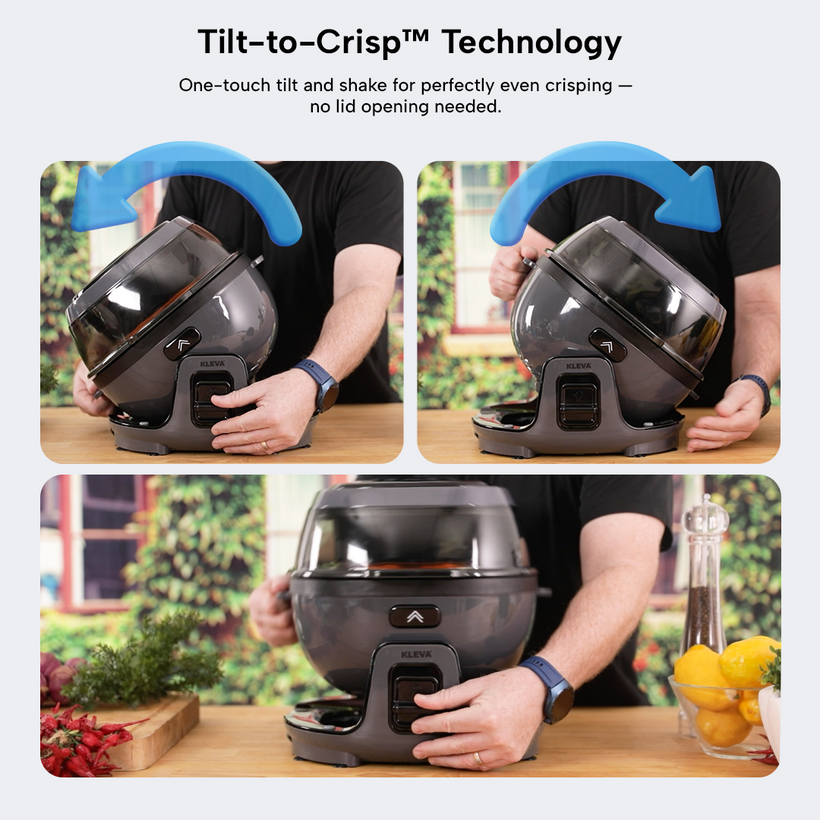 Kleva® Spin Crisp Rotating Digital Air Fryer 6L - 360° Auto Rotating C ...