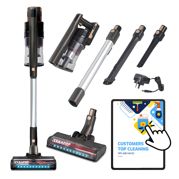 KRAPOF® Super Slim Power Vac Cordless Stick Vacuum + Extra FREE Second ...