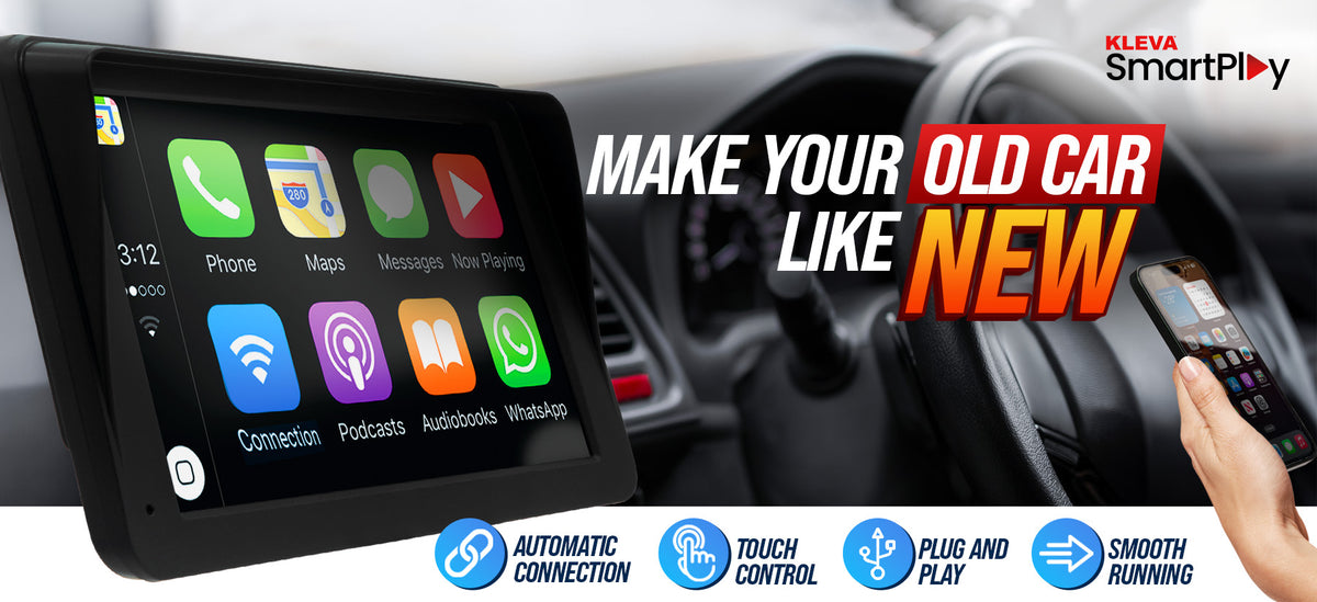 Kleva® SmartPlay Wireless Apple CarPlay 7" Screen For Older Cars ...