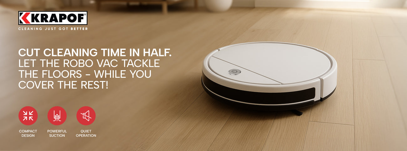 KRAPOF® Slim Robo Vac Super Quiet Robotic Vacuum Cleaner – Kleva Range ...