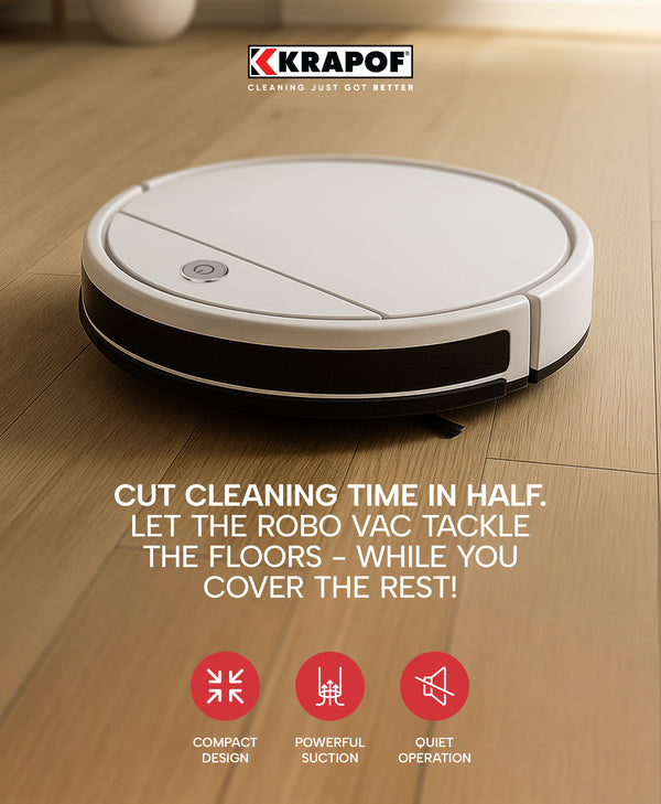 KRAPOF® Slim Robo Vac Super Quiet Robotic Vacuum Cleaner – Kleva Range ...