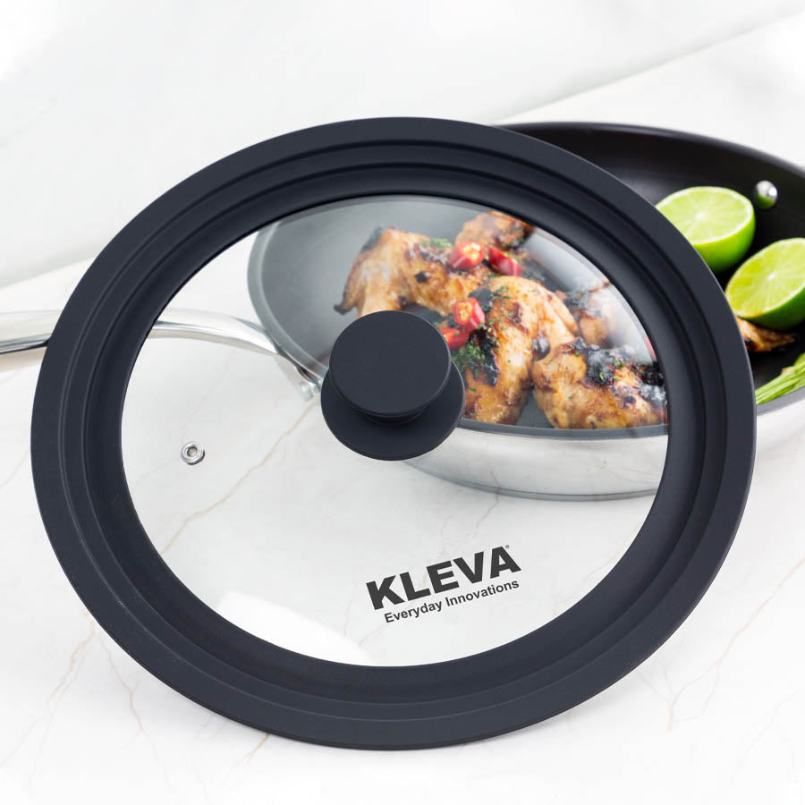 Universal Glass Frying Pan Lid With Soft Touch Rims – Kleva Range ...